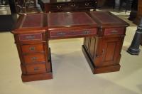 Leather Inlaid Desk with 6 Drawers & 1 Cupboard Useable on one Side and ...