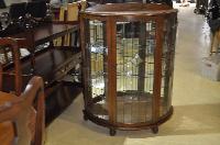 Half Moon Crystal Display Cabinet with 2 Glass Shelves 120Hx95Wx44D ...