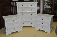 White Chest of Drawers 125cmH x 97cmW x 44cmD with 2 Matching Bedsides ...