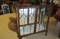 2 Door Ball & Claw Foot Display Cabinet with 2 Glass Shelves 120cmH x ...