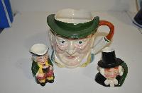 3 x Sylvac Toby Jugs Includes 2 x Small - Old Toby & Welsh Lady & 1 x ...