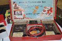 Collection of Vintage Games Including Morse Telegraph Set, Crystal Set ...